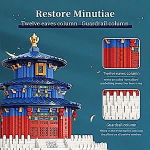 MACTANO Architecture Mini Building Block Set, Chinese Temple of Heaven Model MOC Building Kit for Adult -3876PCS