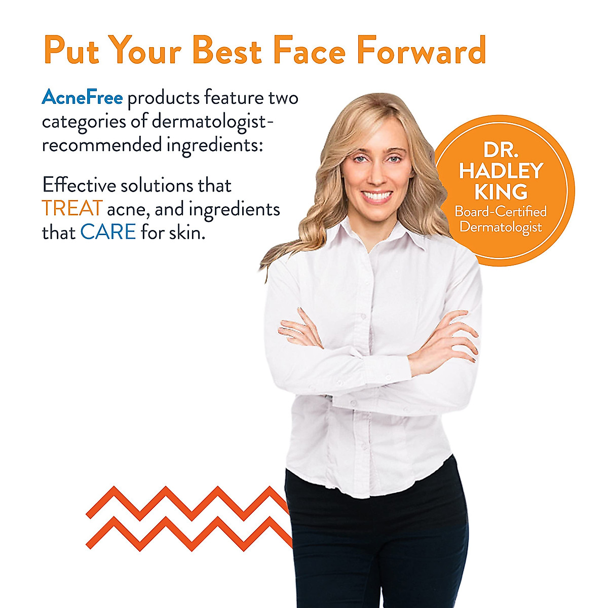 Acne Free Facial Cleansing Brush and Oil-Free Acne Cleanser Acne Treatment Kit with Benzoyl Peroxide 2.5% and Glycolic Acid (1 Brush, 1 Cleanser)