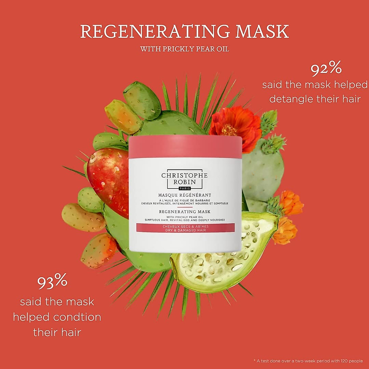 Christophe Robin Regenerating Mask with Prickly Pear Seed Oil for Dry, Damaged and Chemically Treated Hair 8.4 fl. oz