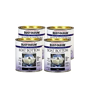 Rust-Oleum 207012-4PK Marine Boat Bottom Antifouling Paint, Quart, Black, 4 Pack