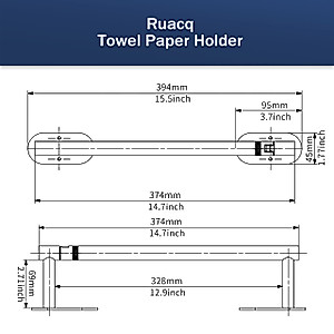 Ruacq Brushed Nickel Paper Towel Holder Self Adhesive Double Post Pivoting Round Base Under Cabinet Paper Towel Holder for Kitchen Self-Adhesive or Drill mounting