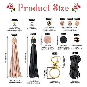 FASHEWELRY 54pcs Mama Silicone Bracelet Keychain Kit 12mm 15mm Leopard Print Silicone Beads Polygonal Silicone Rubber Beads for Mother’s Day Gift Mom Sister Auntie