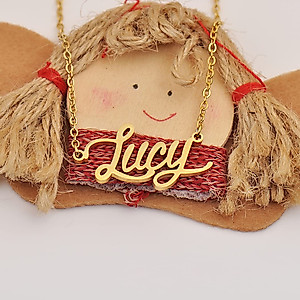 Caroline Name Tag Necklaces for Her His Friends Familys Relationship Memory Jewelry Gift