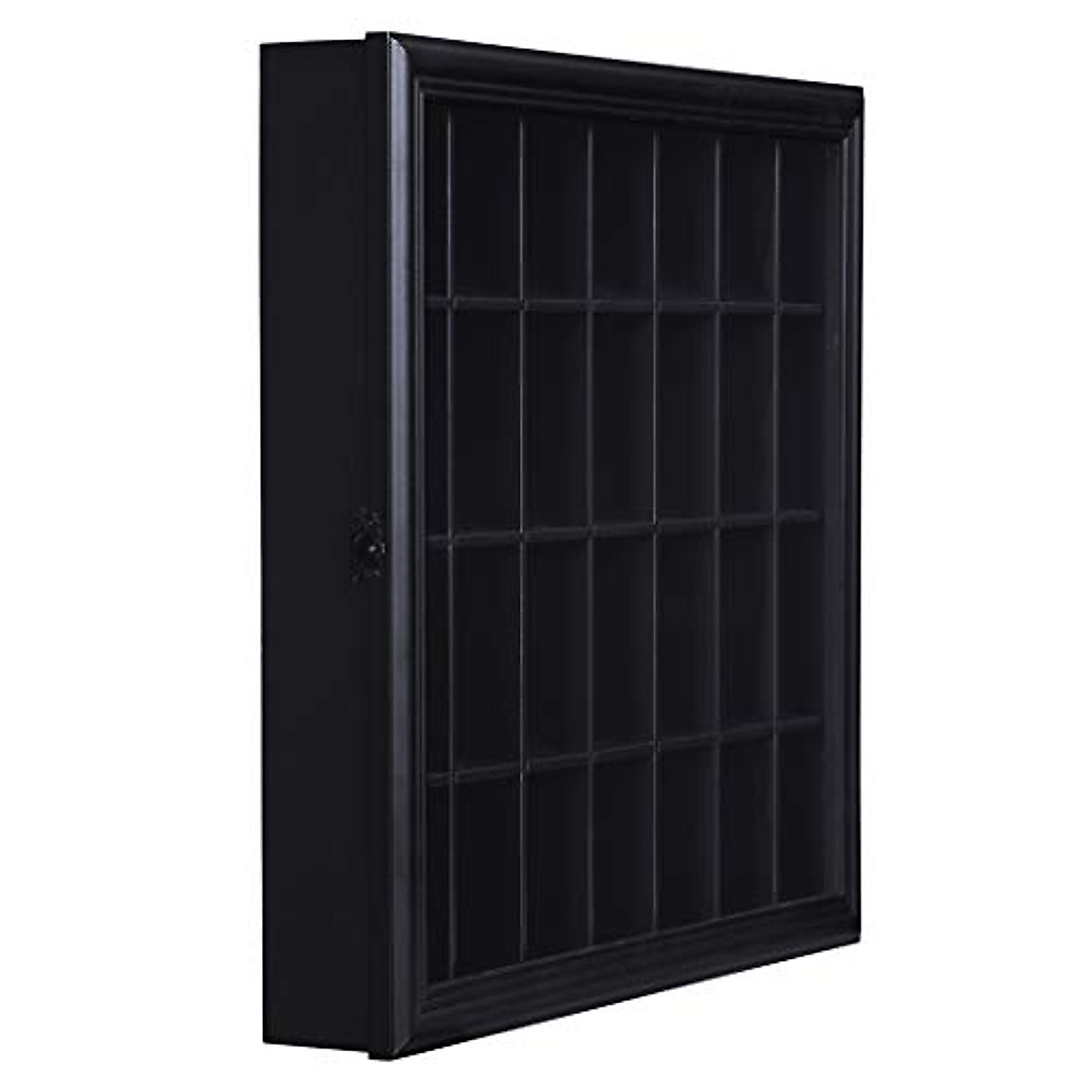 Gallery Solutions 18x16 Shot Glass Hinged Front Display Case, 18" x 16", Black