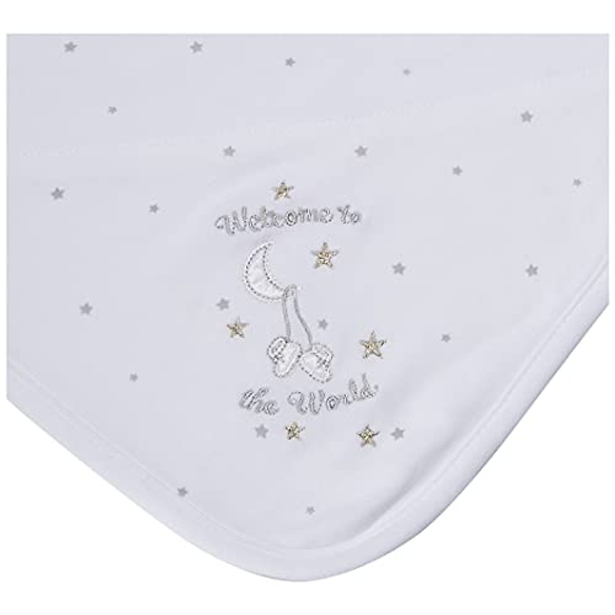 Little Me unisex baby nursery swaddling blankets, White, One Size US