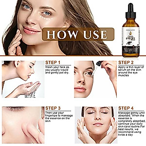 Caffeine Eye Serum - with EGCG, Vitamin C, Hyaluronic Acid, Collagen, Caffeine Eye Lift Serum - Reduces Puffiness, Dark Circles, Under Eye Bags, Wrinkles and Fine Lines Around The Eyes (30ml)