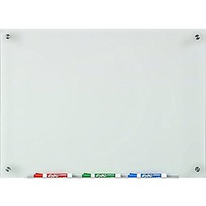 Audio-Visual Direct Frosted Glass Dry-Erase Board Set - 2' x 1.5' - Includes Hardware & Marker Tray (Non-Magnetic)