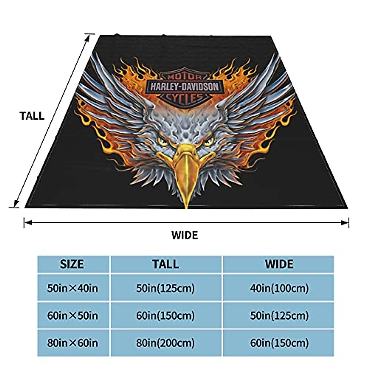 JJDOWN Motorcycle Blanket Super Soft and Comfortable Flannel Throws Blanket for Adults Or Kids, Used for Sofa Or Bed 60 inchx50 inch