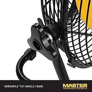 Master 12 Inch Industrial High Velocity Floor Fan - Direct Drive, All-Metal Construction with Steel-Coated Safety Grill, 3 Speed Settings (MAC-12F)