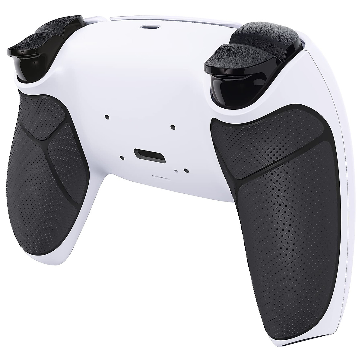 Black White Performance Rubberized Grip Redesigned Back Shell for PS5 Controller eXtremerate Rise & RISE4 Remap Kit - Controller & Rise Remap Board NOT Included