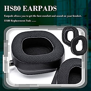 ZIXUANCUSHION HS80 Ear Pads Compatible with HS80 RGB Headset - HS80 Ear Cups/1.18 Inches Thick/Memory Foam Ear Cushions (Mesh/PU)