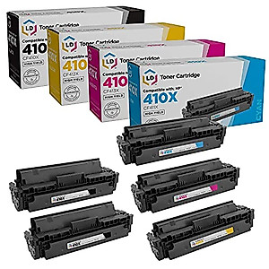 LD Products Compatible Toner Cartridge Replacement for HP 410X High Yield (2 Black, 1 Cyan, 1 Magenta, 1 Yellow, 5PK) for HP Color Laserjet Pro MFP M477fdn M477fdw M477fnw M452dn M452dw and M452nww