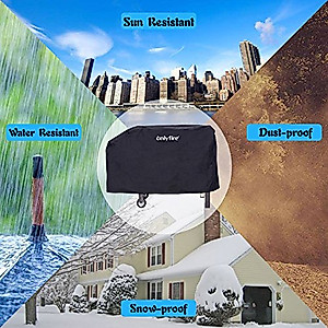 onlyfire 28 Inch Griddle Cover Fits for Blackstone,600D Heavy Duty Waterproof Anti-UV Canvas Flat Top BBQ Cover for Blackstone 28'' Outdoor Cooking Gas Grill Griddle Station,Black