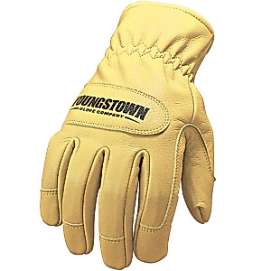 Youngstown Glove Ground Double Layered Leather Work Gloves For Men - Arc Rated, Puncture Resistant - Tan, X-Large