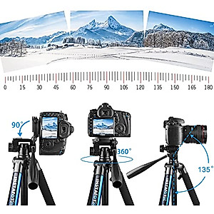 Instafoto 66'' DSLR Camera Tripod for Canon Nikon with Remote Shutter, Phone/Tablet Holder, Carry Bag (Max. Load 11 lbs)