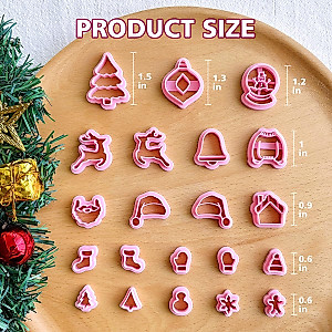 KEOKER Christmas Clay Cutters, Christmas Clay Cutters for Jewelry Making, 21 Shapes Christmas Clay Earrings Cutters, Christmas Polymer Clay Cutters (All)