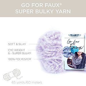 (3 Pack) Lion Brand Yarn Go for Faux Bulky Yarn, Chinchilla