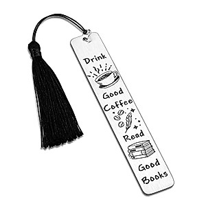 Book Lovers Gifts Book Mark with Tassel for Book Lovers Coffee Lovers Bookmarks for Women Men Best Friends Teacher Daughter Bookworms Book Readers Birthday Christmas Book Club Gifts Stocking Stuffers