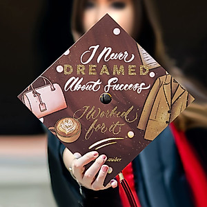 Once Upon A Time Graduation Cap Topper with Flowers, Grad Cap Decorations, Class of 2025 Grad Cap Topper, I never dreamed about success it. Estee Lauder