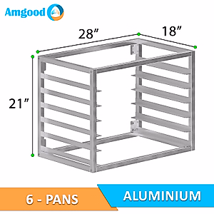 AmGood Wall Mounted Sheet/Bun Pan Rack - 28" x 18" x 21". Fits 6 Full-Size Sheet Pans. NSF