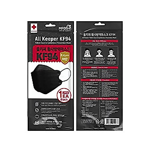 [10 Pack] Black All Keeper KF94 Face Safety Masks 4-Layers Filter Protection