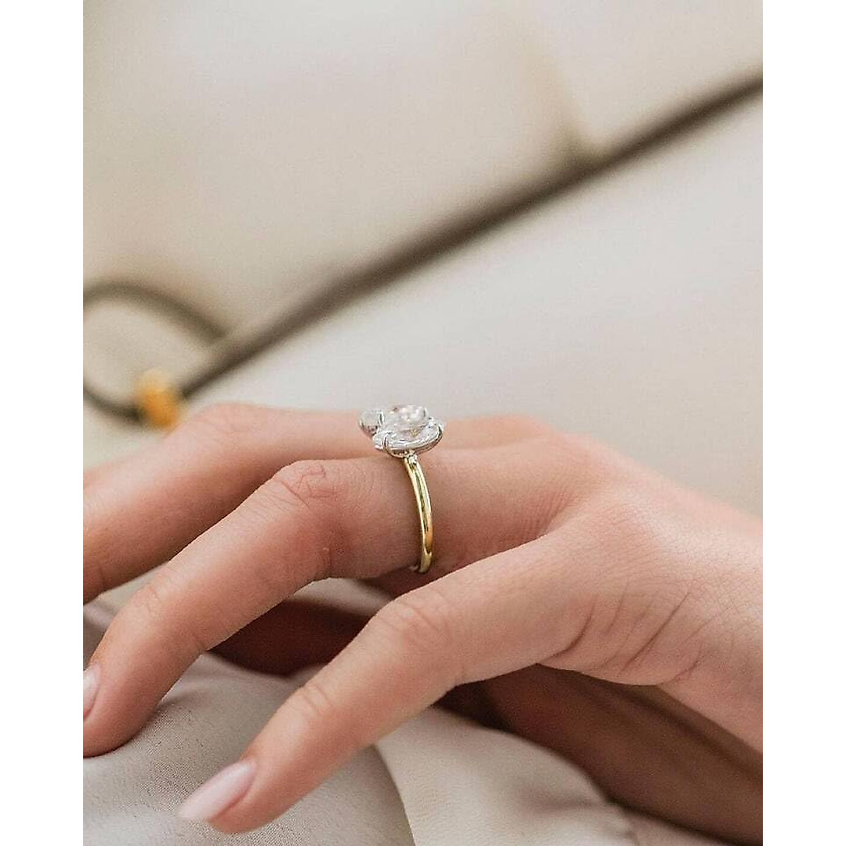 Silverjewel 4 Ct Marquise & Pear Cut Diamond Toi Et Moi Solitaire Wedding 2-Stone Engagement Ring For Women 14K Yellow Gold Plated 925 Sterling Silver Handmade Promise Ring Birthday Gift For Her