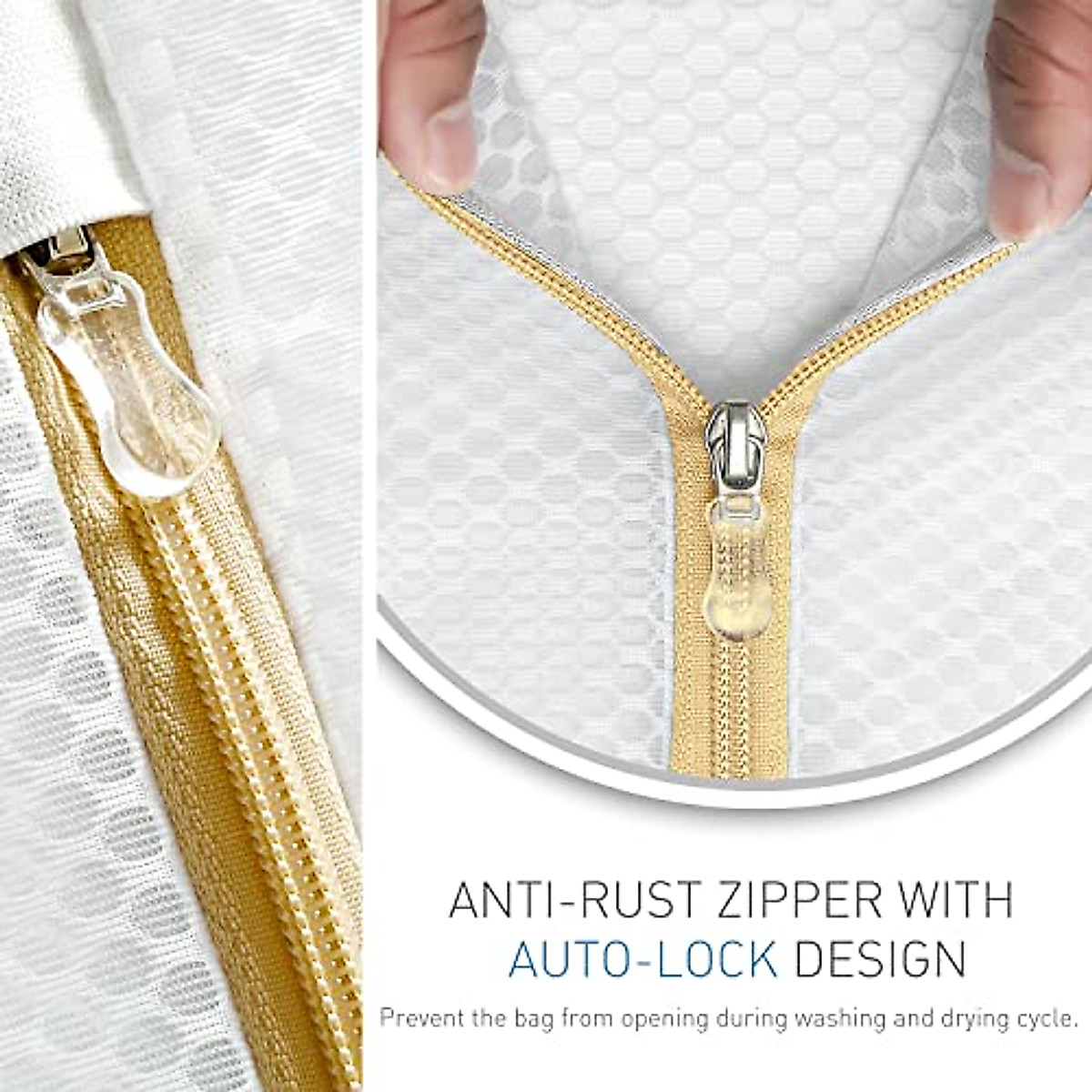 Amazon Brand - Pinzon Delicates Mesh Laundry Bags, Washing Machine Wash Bags, Reusable and Durable Mesh Wash Bags for Delicates Blouse, Hosiery, Underwear, Bra, Lingerie Baby Clothes - 5 Set(2L+2M+S)