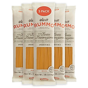 Rummo Italian Pasta Spaghetti No.3, Always Al Dente (5 Pack,16 Ounce Each)