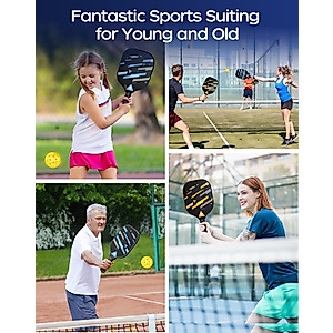 Muitcdo Pickleball Paddles Set of 4, USAPA Approved Pickleball Set with 4 Balls and 1 Carry Bag 4 Replacement Grips, Light Pickleball Rackets for Beginners and Intermediates Racquet for Men Wowen