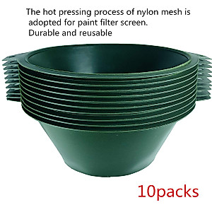 KANGHUANG 1 Gallon 190 Micron Reusable Industrial Nylon Mesh Paint Filter Strainer Funnel Filter Paint/Gutter Oil and Food Residue High Efficient & Durable (15CM-diameter-10Pcs)