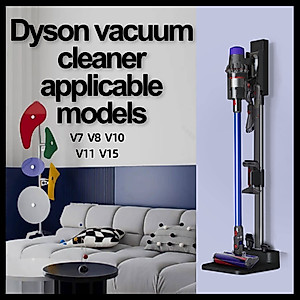 Vacuum Stand for Dyson,Compatible with Dyson V6 V7 V8 V10 V11 V12 V15 SV18 SV21 Cordless Vacuum Cleaners, with 6-8 Accessories Storage Space