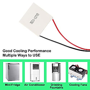 5Pcs TEC1-12715 Heatsink 108W 12V-15.4V Thermoelectric Cooler 40mmX40mm Cooling Peltier Plate Module for Semiconductor Thermoelectric Heatsink Generation