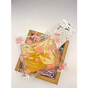 200 Pcs 4" x 4" Clear Bags OPP Plastic Party Bag for Bakery, Candy, Soap, Cookie (Sakura Pink, 4x4)
