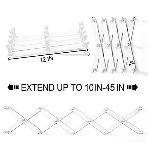 BSFHH Wooden Wall Hanger Expandable Coat Rack Accordion Design 14 Peg Hooks for Hanging Storage Clothes, Hats,Caps,Scarves,Purses,Mug,Towels,Umbrella,Accessories,Mugs,X Shape