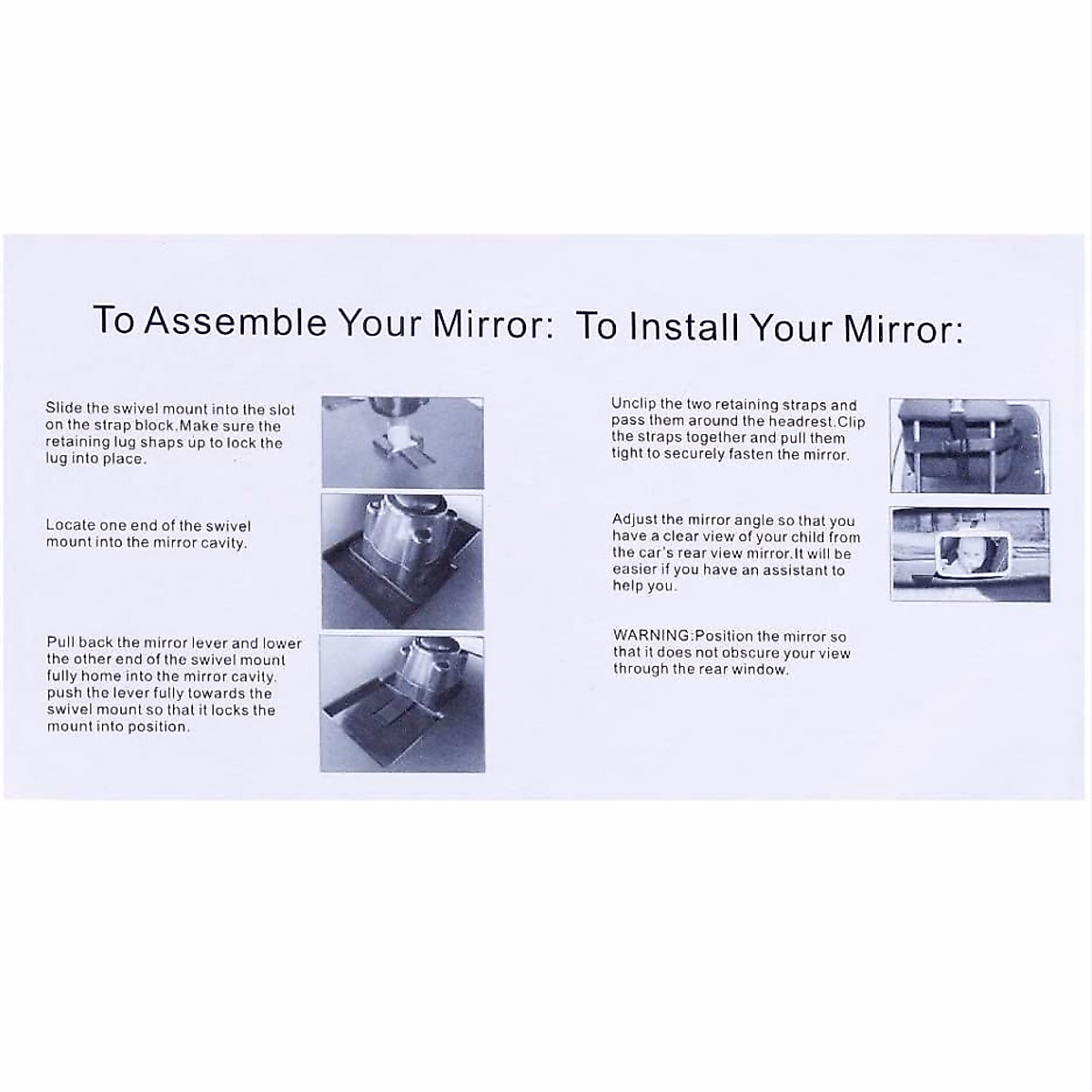 Zacro Baby Car Mirror - Fully Adjustable Shatter Proof Car Baby Mirror, Large Clear Rear Facing Seat Views for Baby Safety, Infant Travel Gear