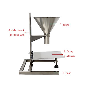 LGXEnzhuo Stainless Steel Feeding Hopper with Support Stand Manual Filling Package Funnel Under Funnel Diameter 2inch