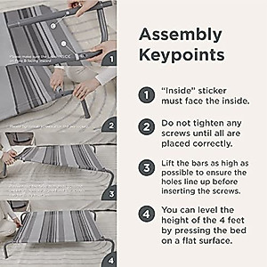 Lesure Raised Dog Cot Beds for Large Dogs - Outdoor Elevated Dog Bed Large - Striped Indoor & Outside Pet Bed with Skid-Resistant Feet & Breathable Textilene Mesh, Fits up to 125lbs, Grey