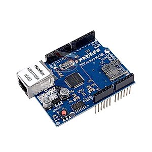 DEVMO W5100 Ethernet Network Shield LAN for Ar-duino Expansion Board Module with SD Card Slot Compatible with Ar-duino UNO MEGA2560 UNO R3 ATMega 328 MEGA 1280