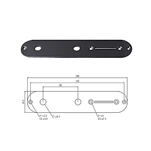 Rubatone Guitar Control Plate for Fender Tele Telecaster Squier Style Electric Guitar Metal Black 34.2mm Width.