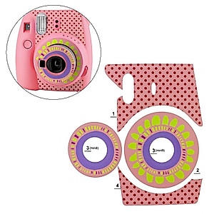 6 Decorative Camera Stickers Compatible with Your Fujifilm Mini Cameras – Color Variety: Light Blue, Pink, Purple, Turquoise, White, Yellow – Deluxe Bundle