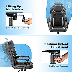 Shahoo Office Chair Swivel Task Seat with Mesh Back, Ergonomic Waist Support, White