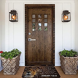 Vivacite Prayer Mat Christian Gifts for Women Men Faith Religious Spiritual Gifts for Women Prayer Rug with Bible Verse Christian Decor Area Rug for Pray and Meditaion Scripture Isaiah 43:2, 24"X16"