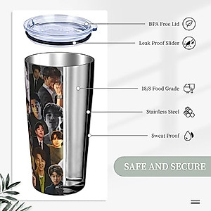 OAEWRE Gong Actors Yoo Stainless Steel Mug Insulated Tumbler Coffee Mugs with Lids and Straw Double Wall Vacuum Cup 20oz