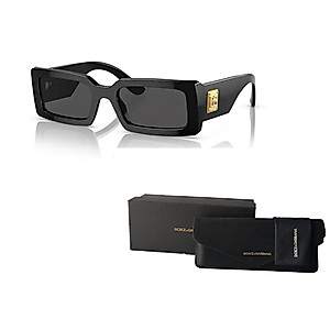 Dolce & Gabbana DG4416 501/87 53MM Black/Dark Grey Sunglasses for Women + BUNDLE With Designer iWear Complimentary Eyewear Kit