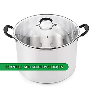 McSunley Water Bath Canner with Glass Lid, Induction Capable, 21.5Qt, Stainless Steel