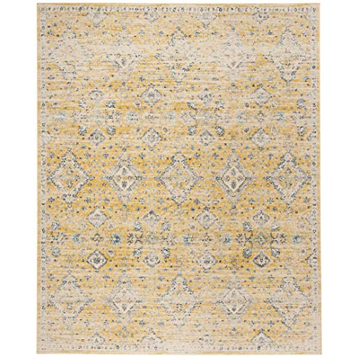 SAFAVIEH Evoke Collection Area Rug - 8' x 10', Gold & Ivory, Boho Oriental Design, Non-Shedding & Easy Care, Ideal for High Traffic Areas in Living Room, Bedroom (EVK224B)