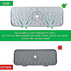 Faucet Handle Drip Catcher, Kitchen Sink Splash Guard, Silicone Faucet Handle Drip Catcher Tray, Silicone Faucet Mat, Faucet Drip Catcher for Kitchen, Bathroom, Bar