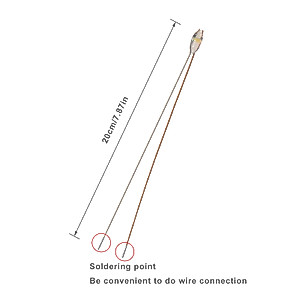 Evemodel 30pcs Pre-soldered Micro Litz Wire Warm White 0603 SMD LED Light 7.8'' Wire Resin Cover Waterproof CD0603WM