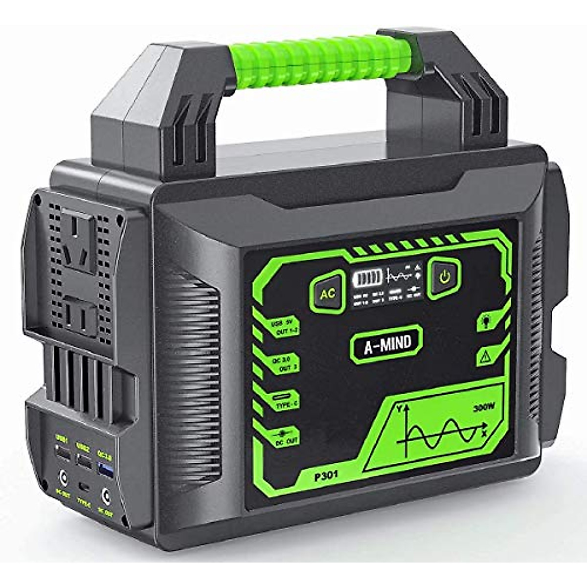 300W Portable Power Station, Portable Solar Generator for Home Use, CPAP Backup Battery Bank with 110V AC Outlet, Camping/Travel/Car Portable Chargers for Emergency