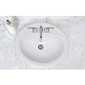 Design House 573428 Oval Drop-In Sink 20x17 Single Basin in White